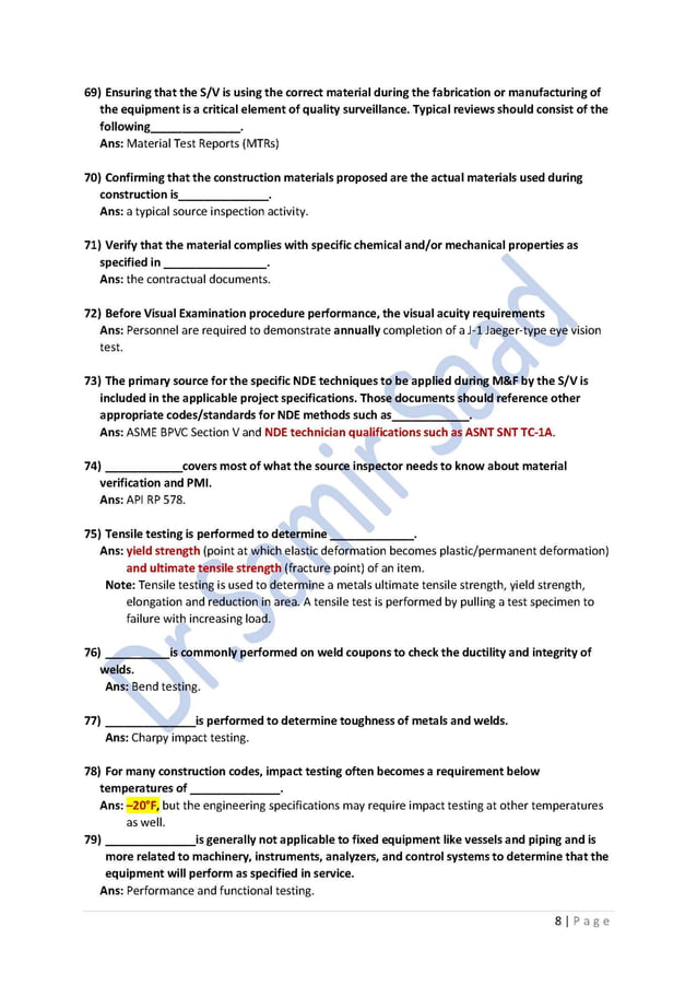 API SIFE-Source Inspector Fixed Equipment Notes-Dr. Samir Saad | PDF