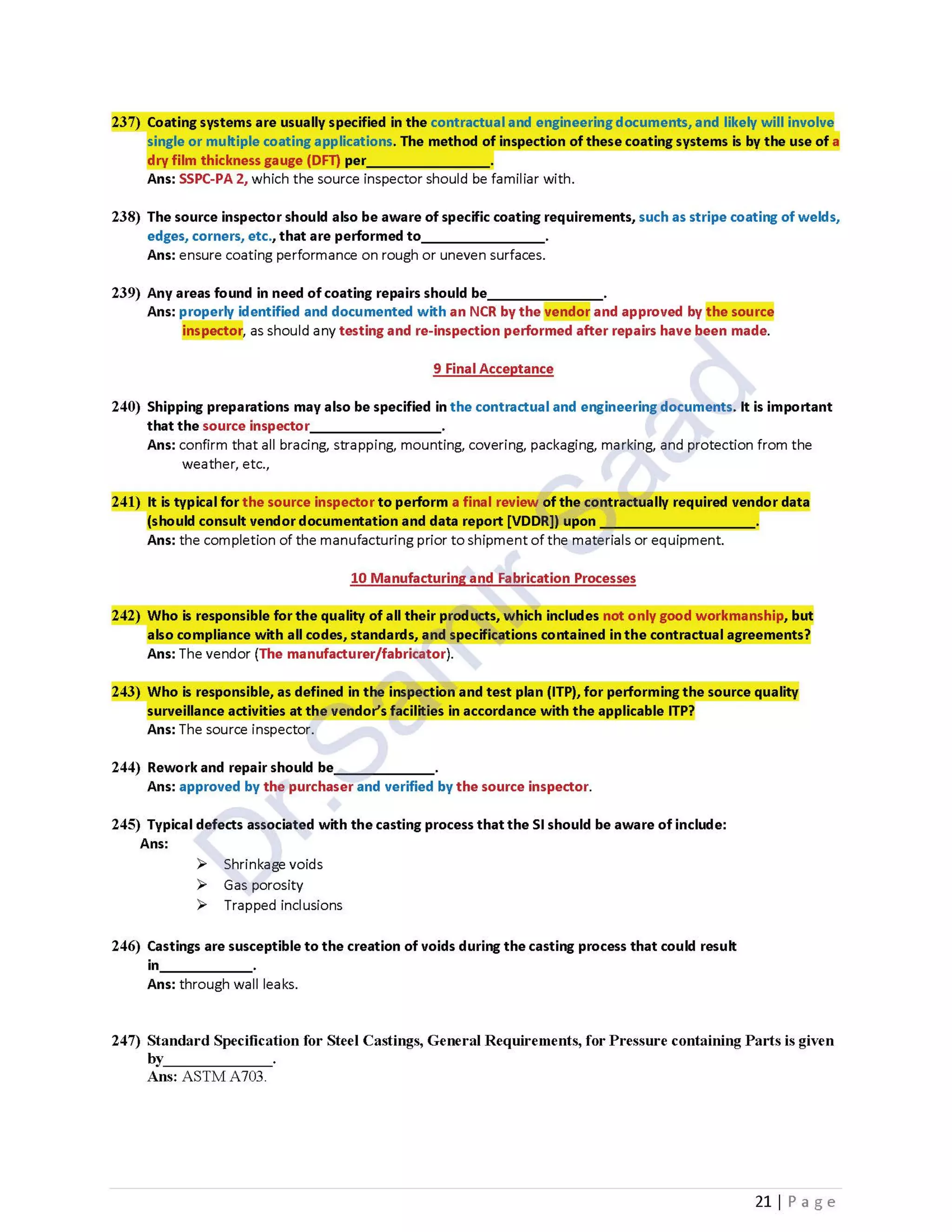 API SIRE-Source Inspector Rotating Equipment Notes-Dr. Samir Saad | PDF