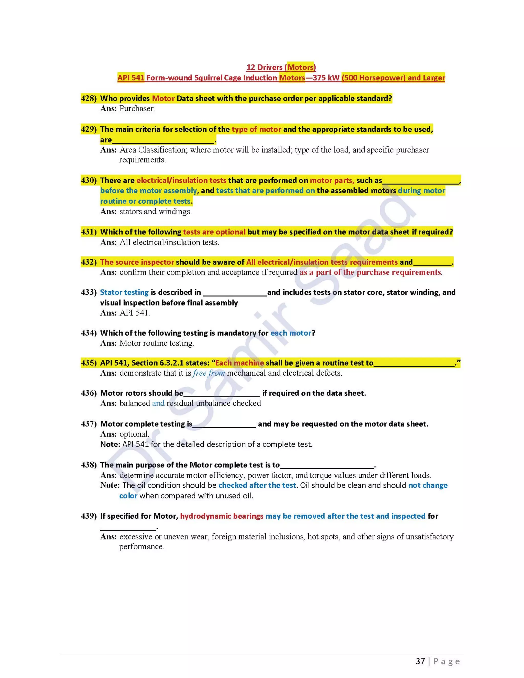 API SIRE-Source Inspector Rotating Equipment Notes-Dr. Samir Saad | PDF