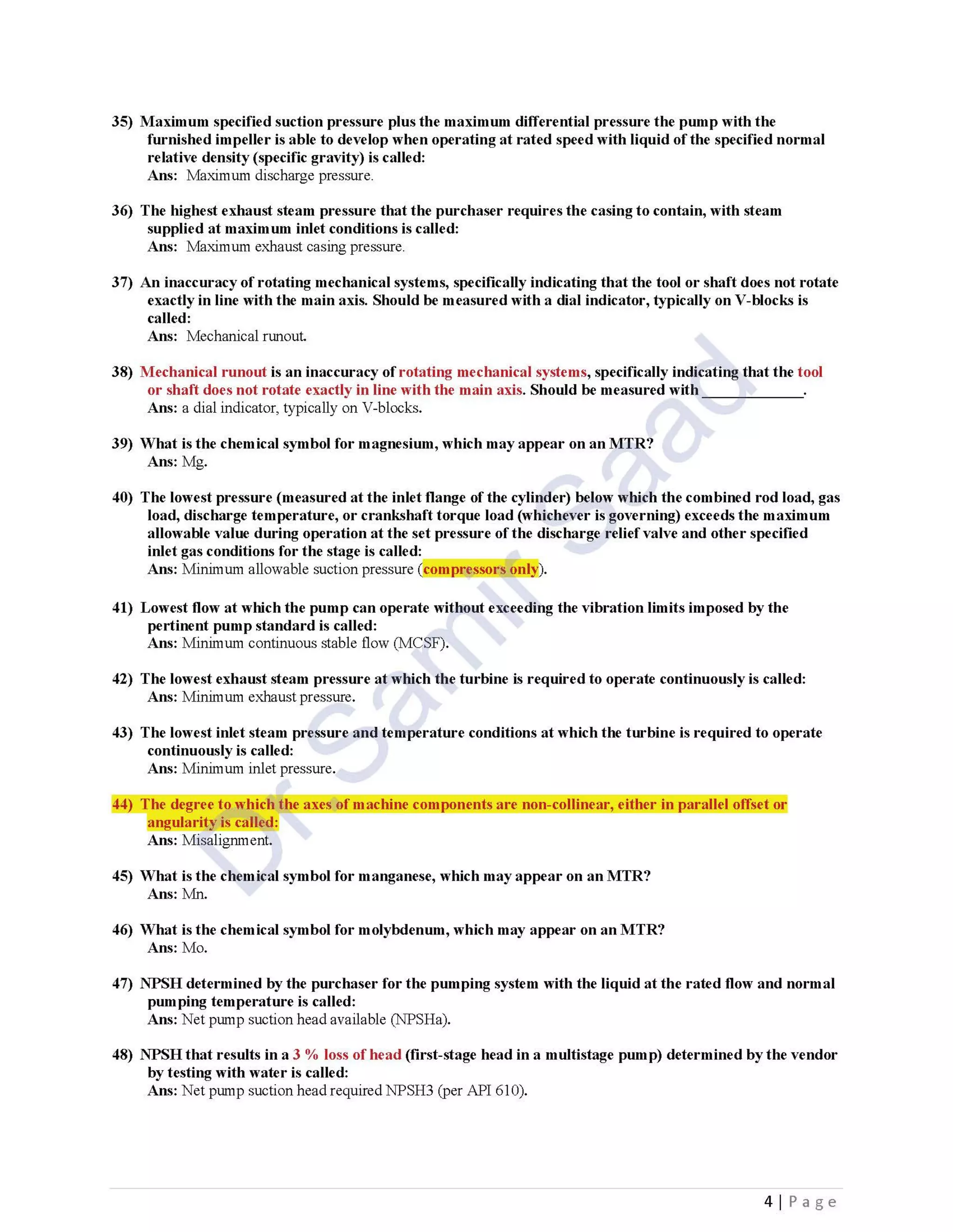 API SIRE-Source Inspector Rotating Equipment Notes-Dr. Samir Saad | PDF