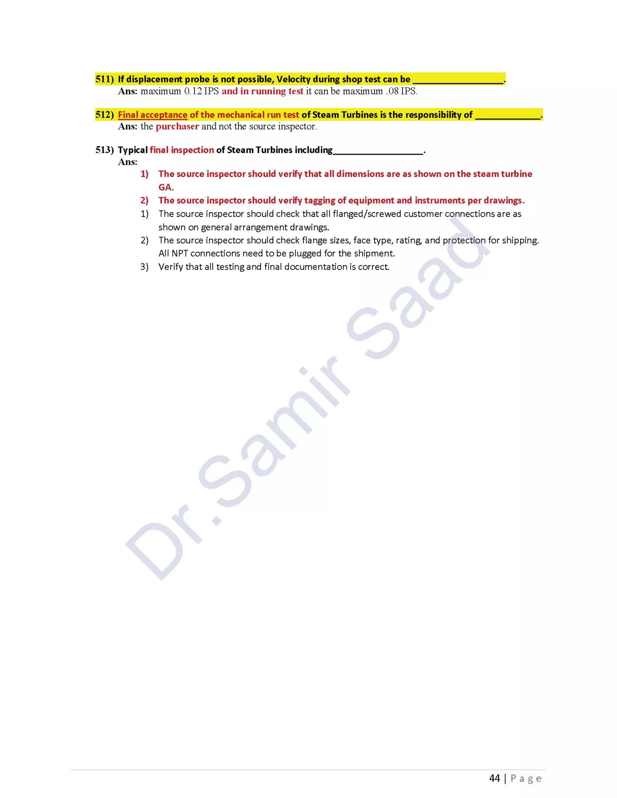 API SIRE-Source Inspector Rotating Equipment Notes-Dr. Samir Saad | PDF