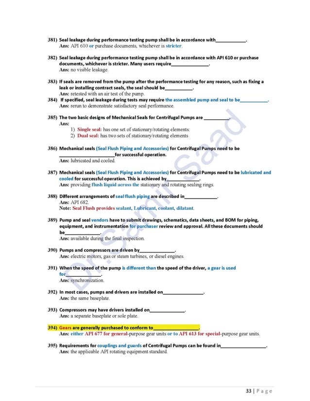 API SIRE-Source Inspector Rotating Equipment Notes-Dr. Samir Saad | PDF
