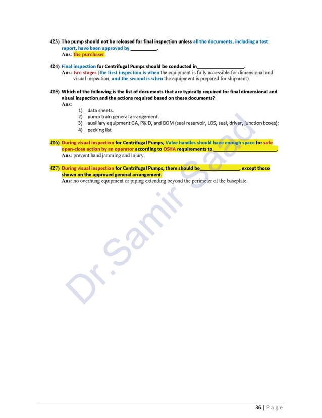 API SIRE-Source Inspector Rotating Equipment Notes-Dr. Samir Saad | PDF