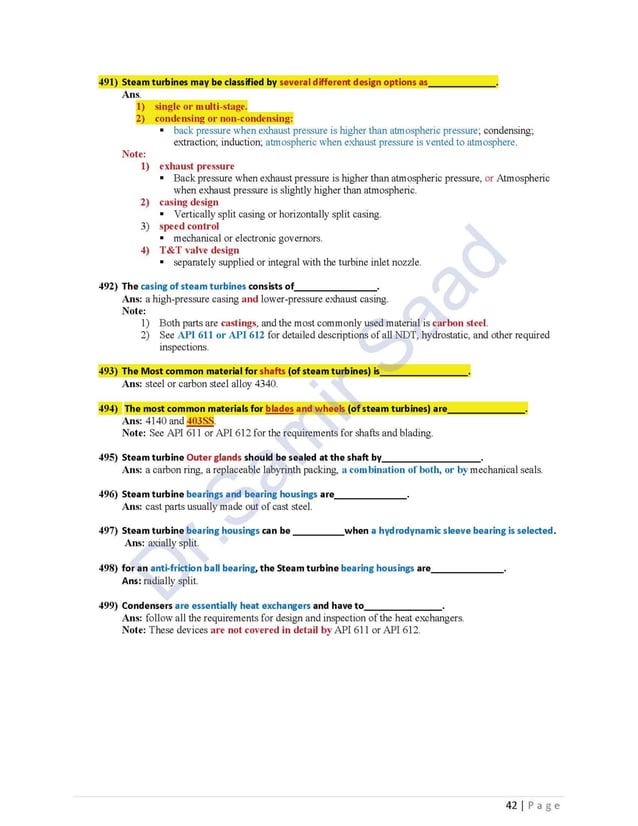 API SIRE-Source Inspector Rotating Equipment Notes-Dr. Samir Saad | PDF