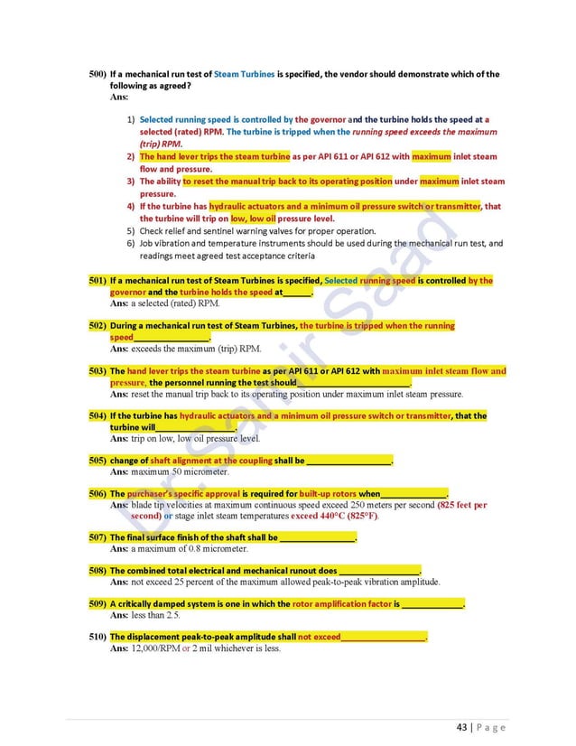 API SIRE-Source Inspector Rotating Equipment Notes-Dr. Samir Saad | PDF