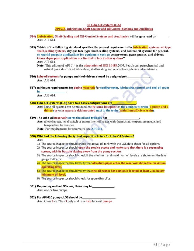 API SIRE-Source Inspector Rotating Equipment Notes-Dr. Samir Saad | PDF