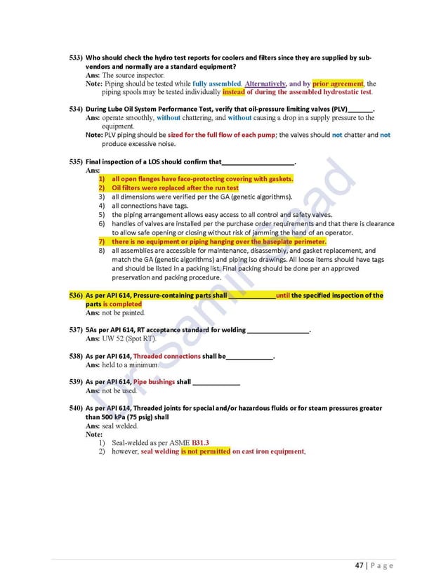 API SIRE-Source Inspector Rotating Equipment Notes-Dr. Samir Saad | PDF