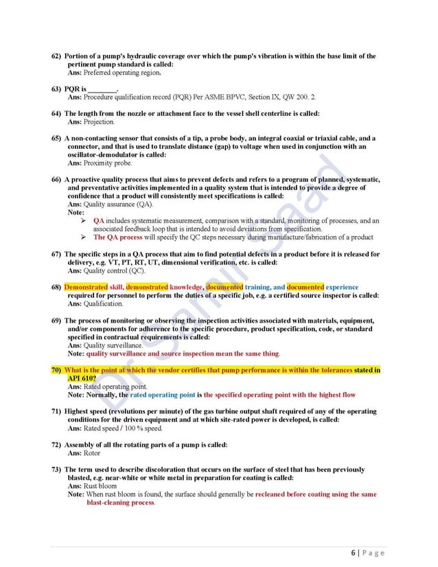 API SIRE-Source Inspector Rotating Equipment Notes-Dr. Samir Saad | PDF