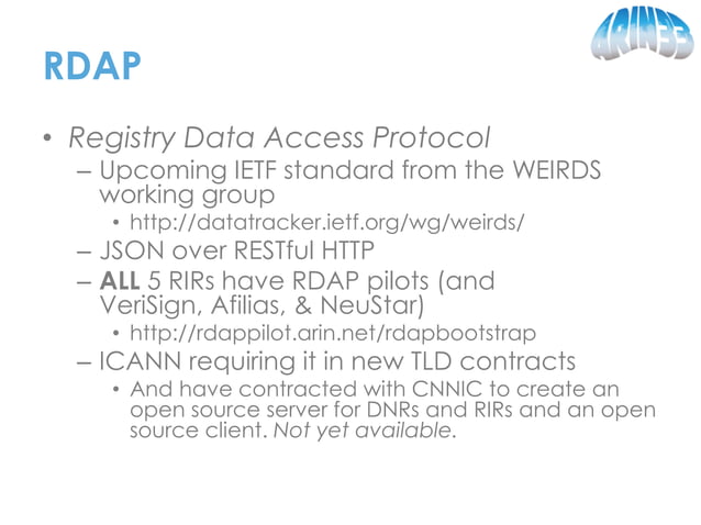 ARIN API Software and Development Toolkit | PPTX | Web Development | Internet