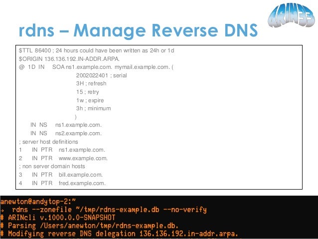 ARIN API Software and Development Toolkit