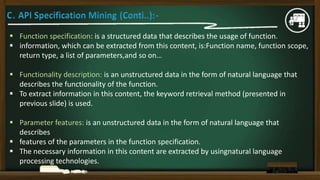 Api specification based function search engine using natural language query-Seminar Conducted by ...