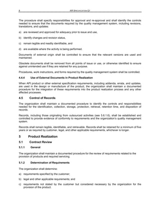 Specification for Quality management System For Oil & Gas | PDF