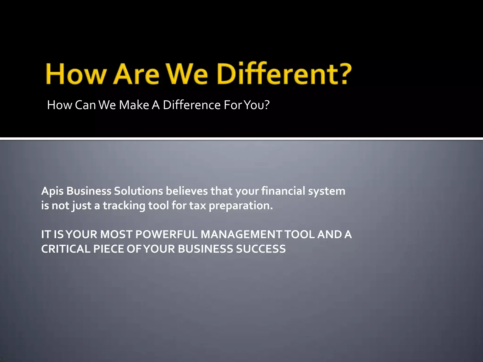 Apis sales presentation | PPTX | Business Accounting & Finance | Business
