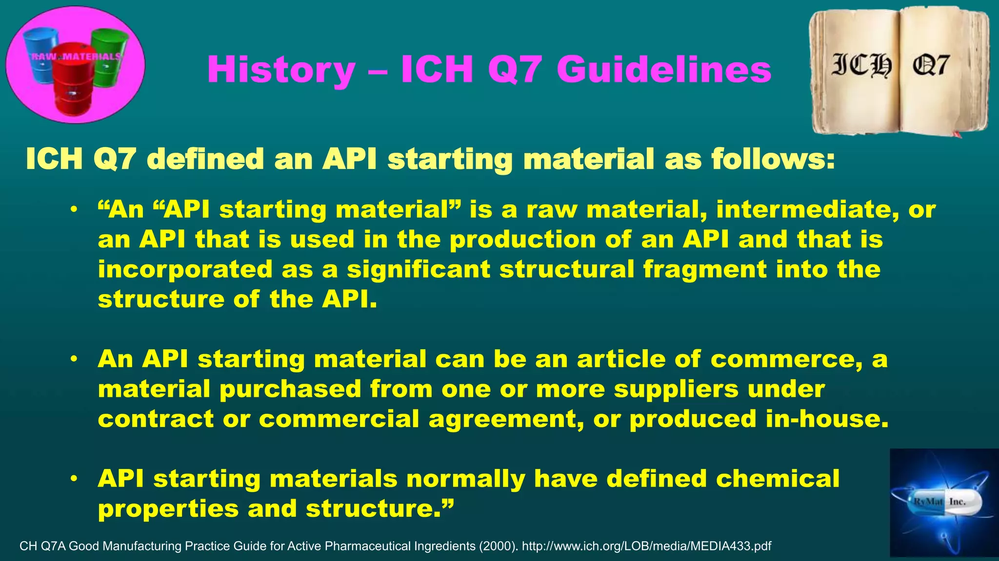 API Starting Material Designation - Where Does cGMP Start? | PPTX