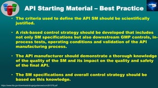 API Starting Material Designation - Where Does cGMP Start? | PPTX