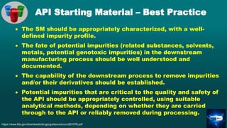 API Starting Material Designation - Where Does cGMP Start? | PPTX