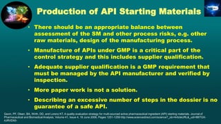 API Starting Material Designation - Where Does cGMP Start? | PPTX