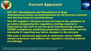 API Starting Material Designation - Where Does cGMP Start? | PPTX