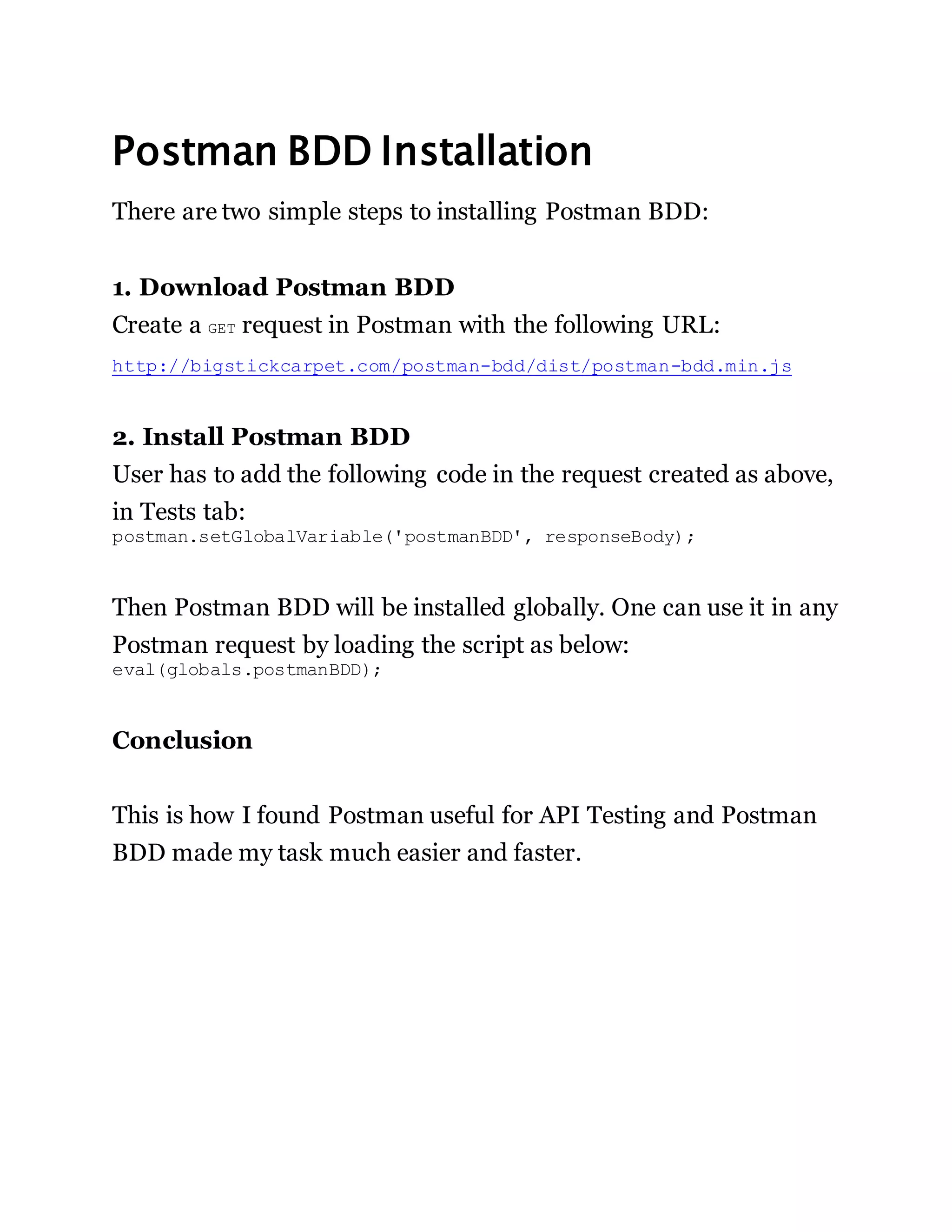 Api testing bible using postman | DOCX