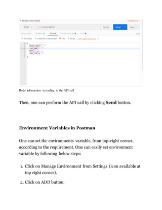 Api testing bible using postman | DOCX