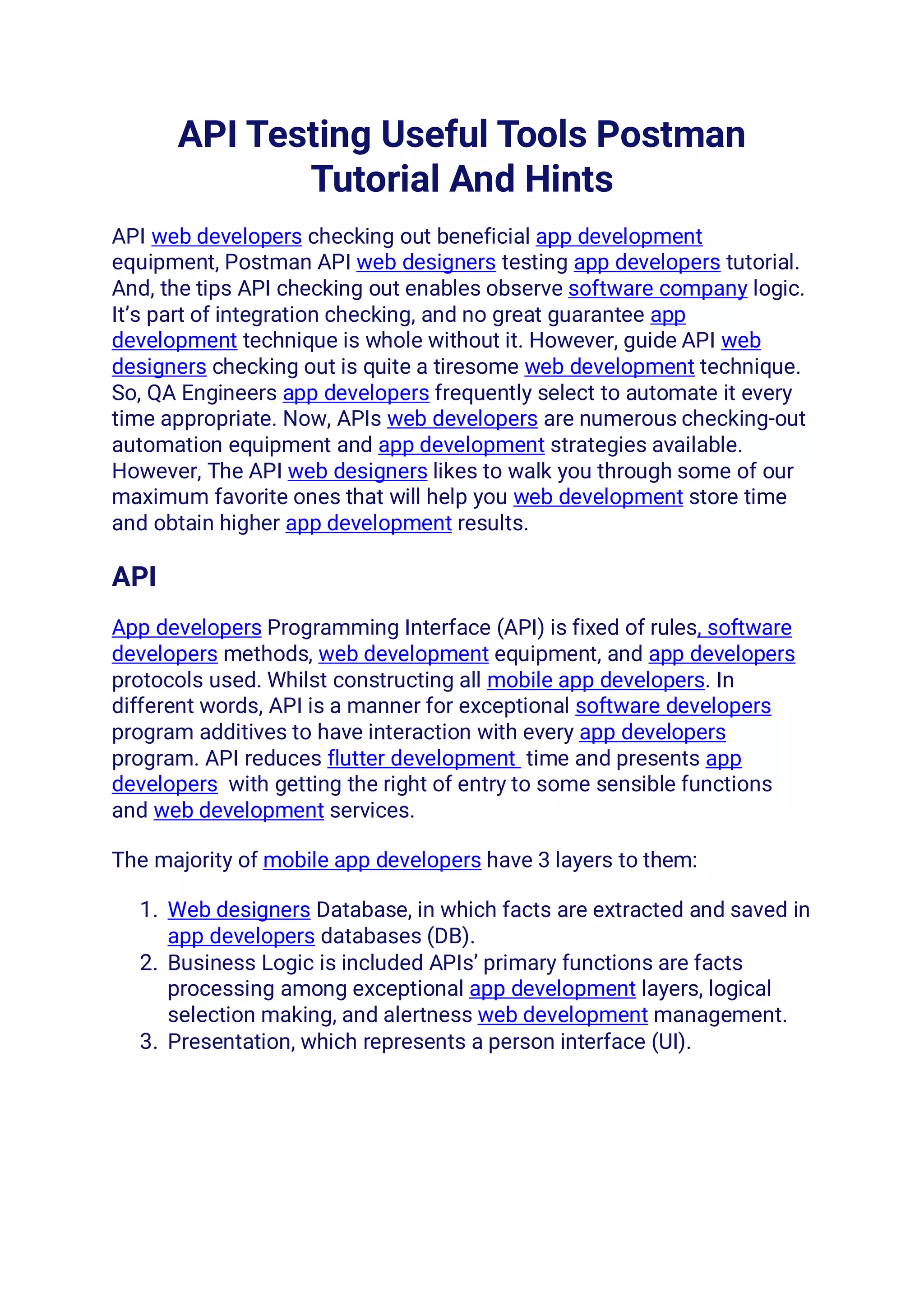 Api Testing Useful Tools Postman Tutorial And Hintspdf