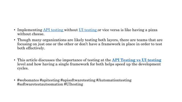 API Testing vs UI testing | PDF
