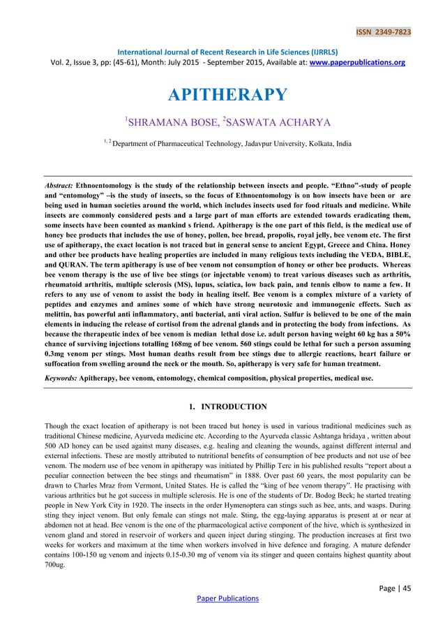 APITHERAPY | PDF