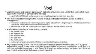 Review: Apitrace and Vogl | PPTX | Computing | Technology & Computing