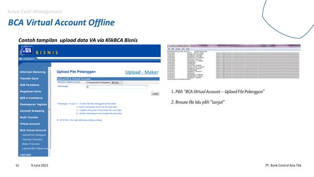 API & VA Solusi Cash management BCA divisi cast management | PPT