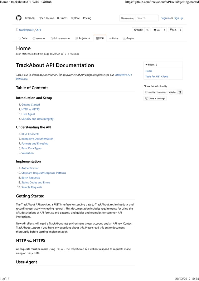 Api wiki · git hub | PDF