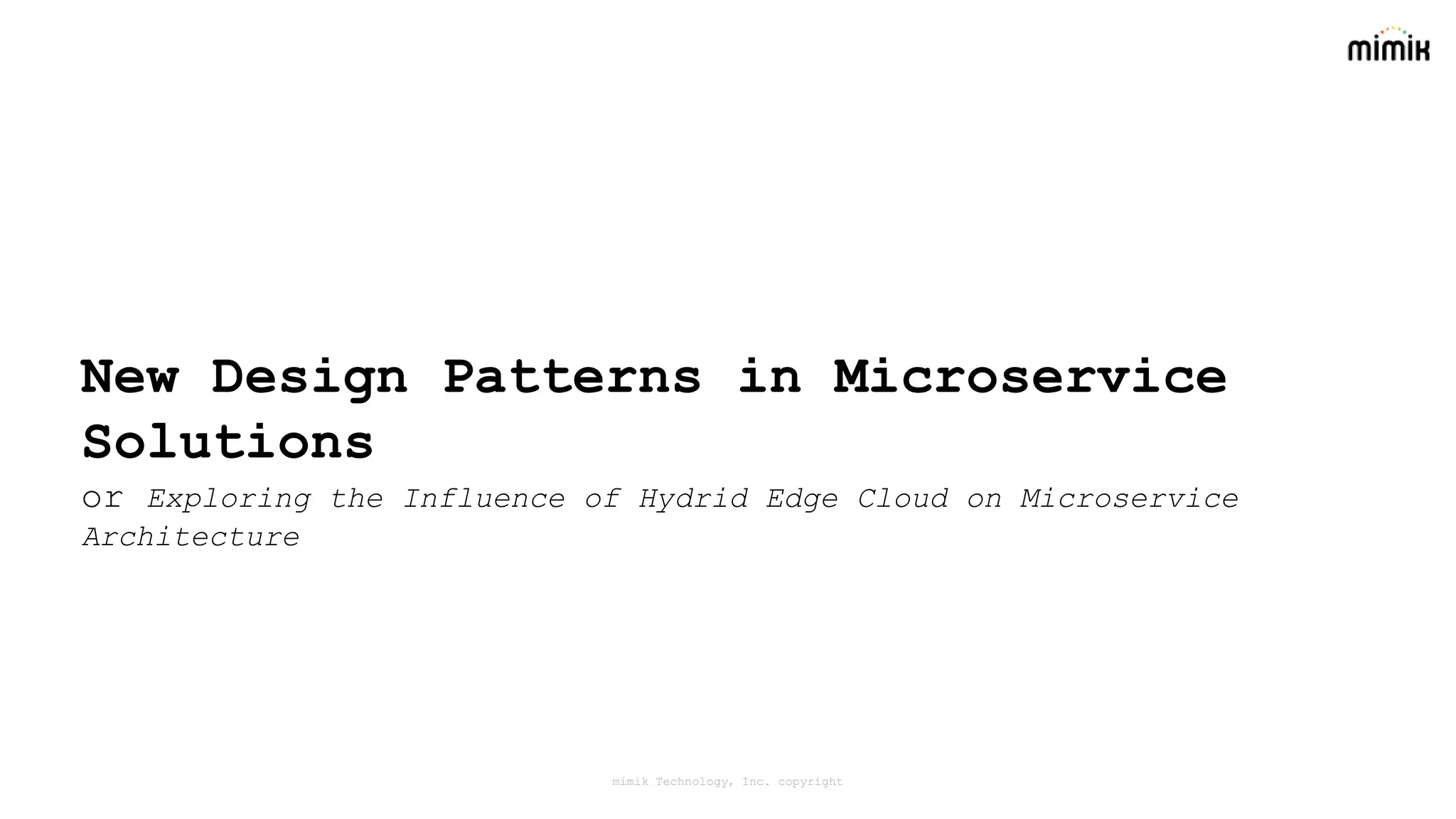 New Design Patterns in Microservice Solutions | PPT