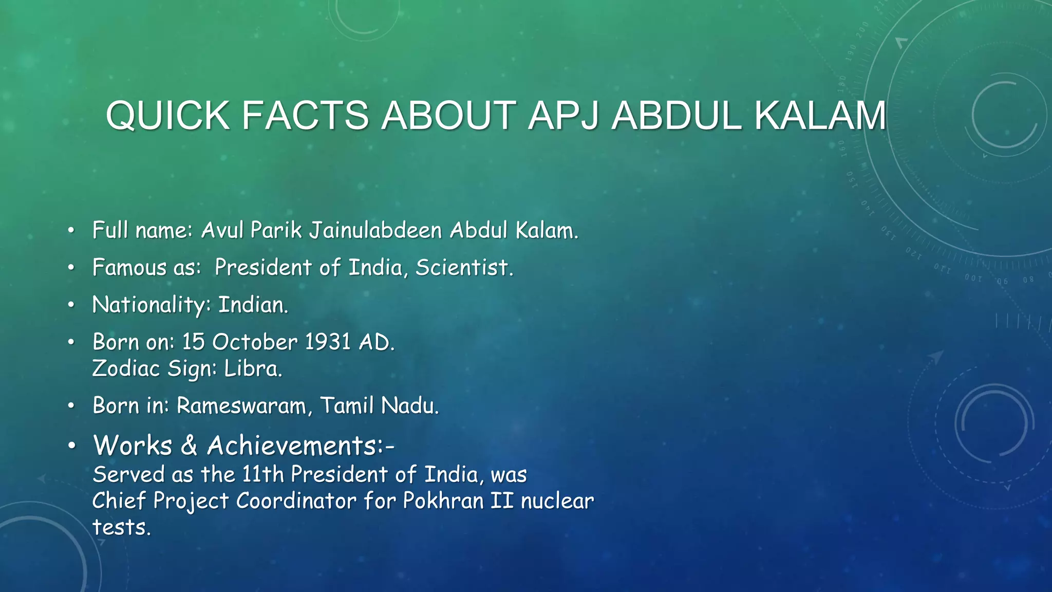 The Great and Honorable A.P.J. ABDUL KALAM. | PPT