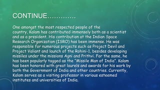 The Great and Honorable A.P.J. ABDUL KALAM. | PPT