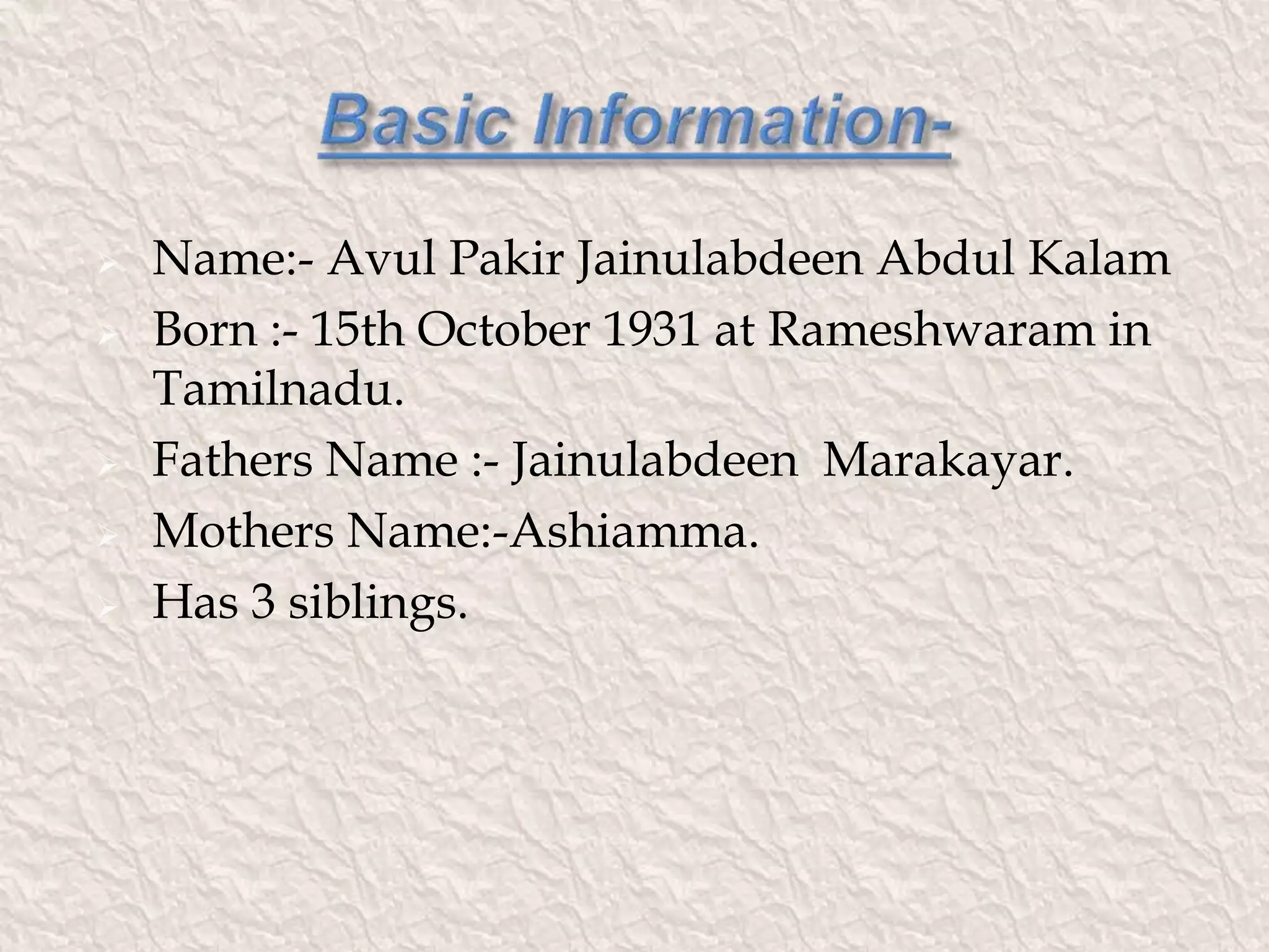 APJ Abdul Kalam | PPTX