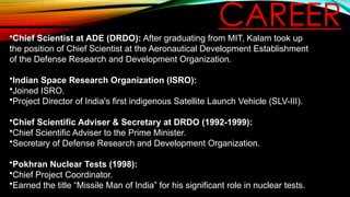 APJ ABDUL KALAM BIOGRAPHY AND HIS ENTIRE LIFE | PPTX