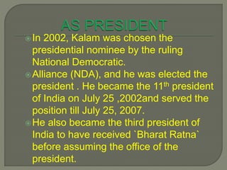 Apj abdul kalam biography1 | PPTX