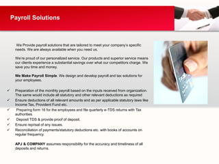 Apj & company presentation | PPT