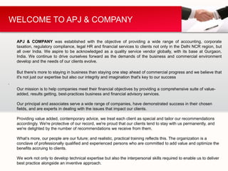 Apj & company presentation | PPT