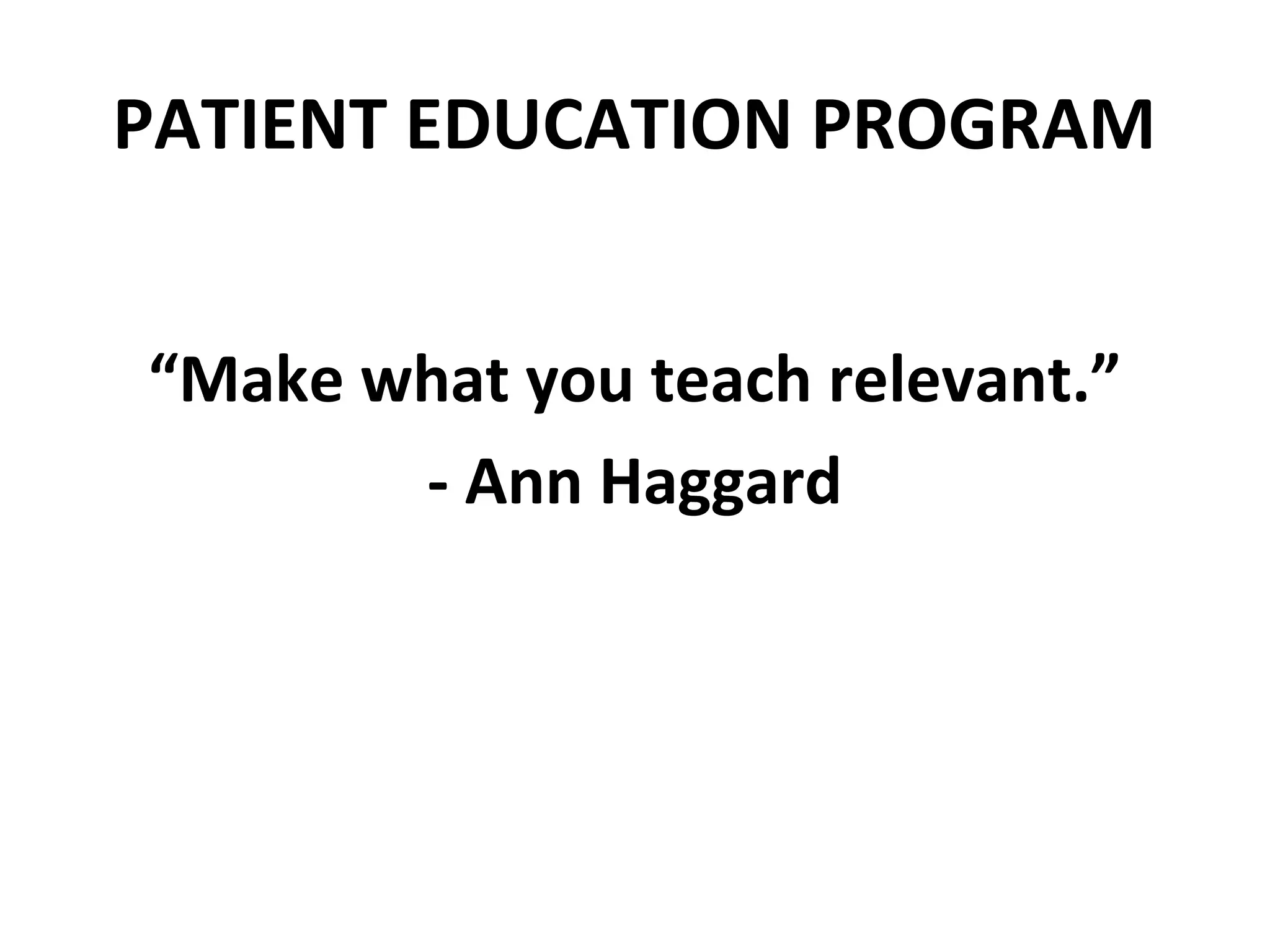 Patient Education Program | PPT