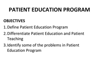 Patient Education Program | PPT