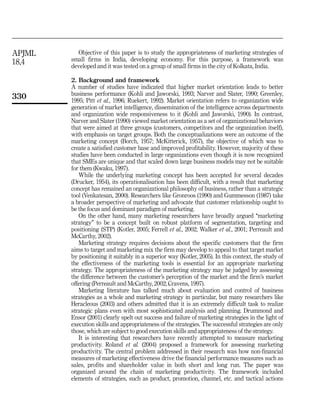 Importance of appropriate marketing strategies for sustainability in a ...