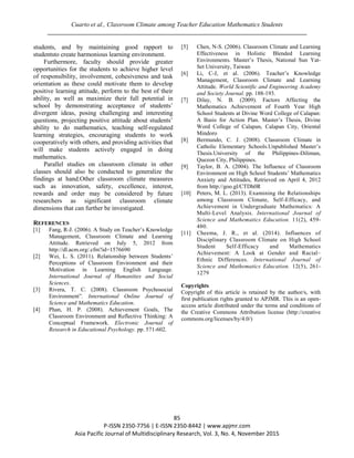 Classroom Climate in Mathematics Classes among Teacher Education ...