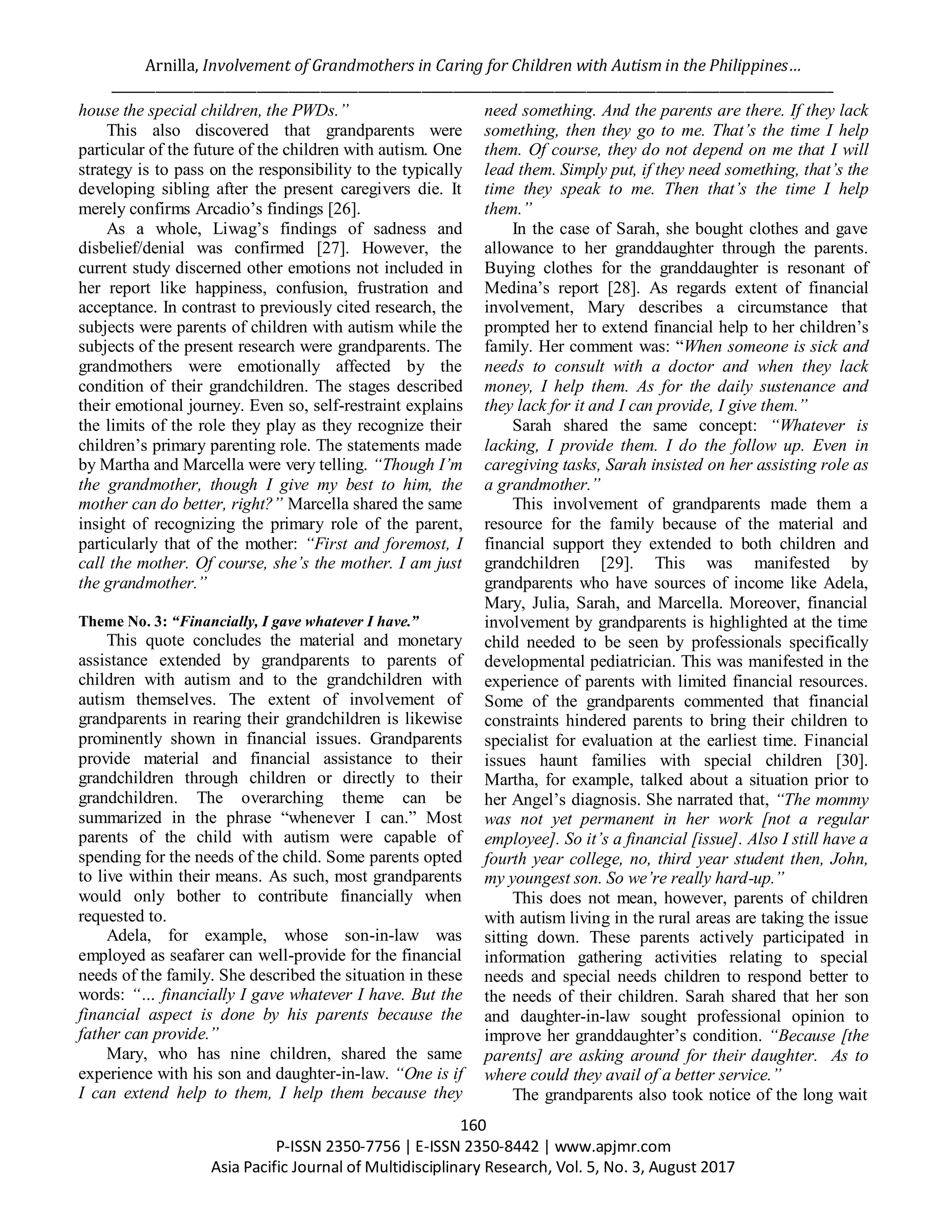 Involvement of Grandmothers in Caring for Children with Autism in the ...