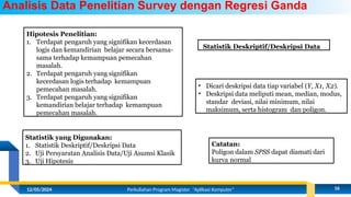 analisis menggunakan regresi ganda dengan 2 variabel | PPTX