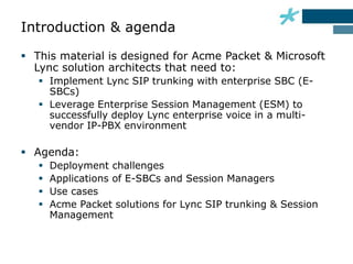 Microsoft Lync & Acme Packet Session Management Solutions | PDF