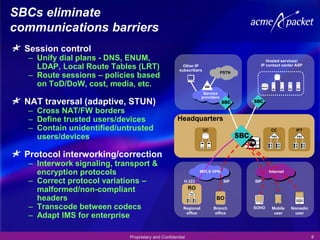 Acme Packet Presentation Materials for VUC June 18th 2010 | PPT