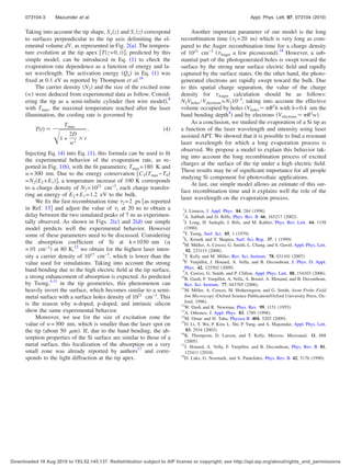 Surface carrier recombination of a si tip under high electric field | PDF