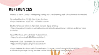 ECOCRITICISM (Literary) POWERPOINT SLIDES | PPTX