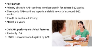 antiphospholipid antibody syndrome in pregnancy | PPTX