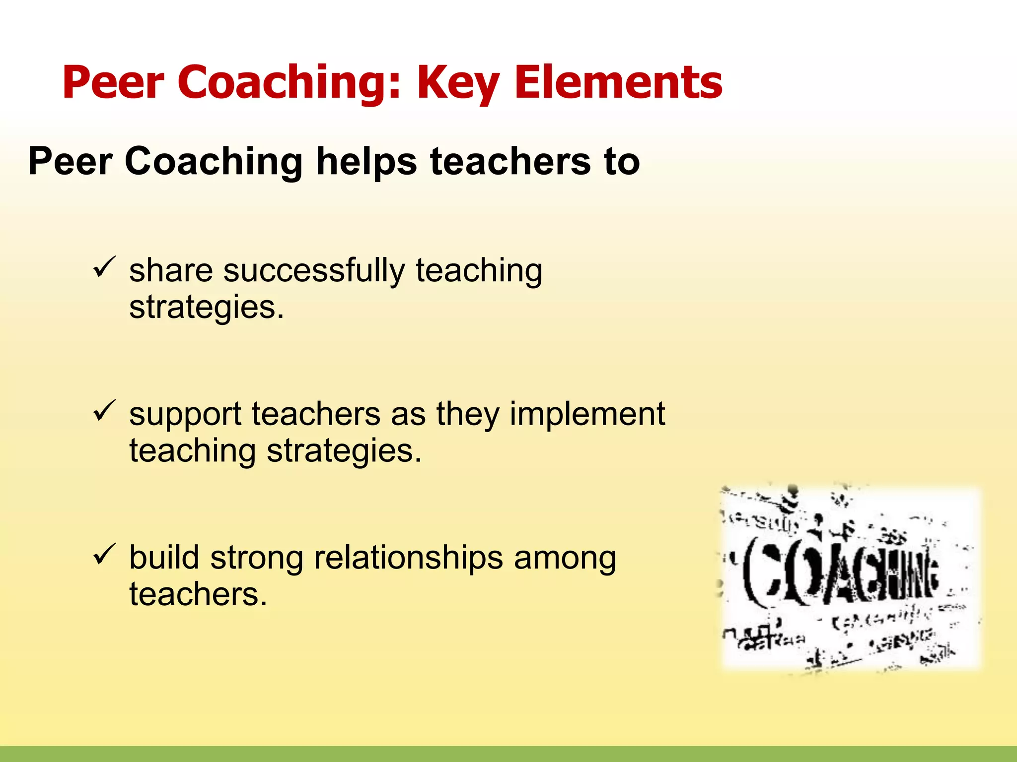A plan for peer coaching | PPT